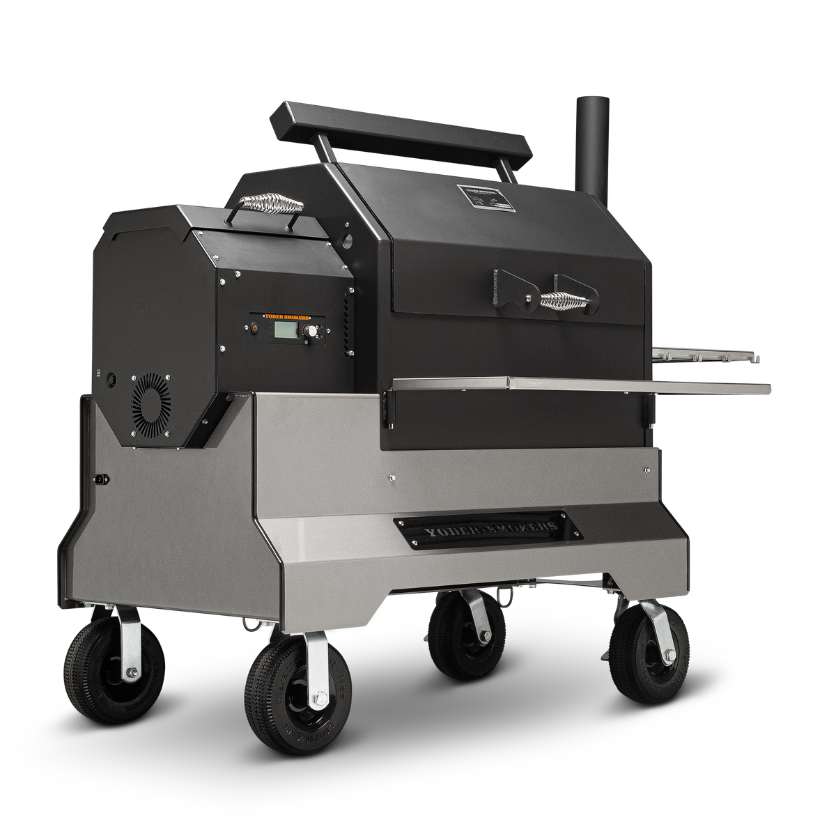 Yoder Smokers YS640S Pellet Grill on Silver Competition Cart - Scratch ...